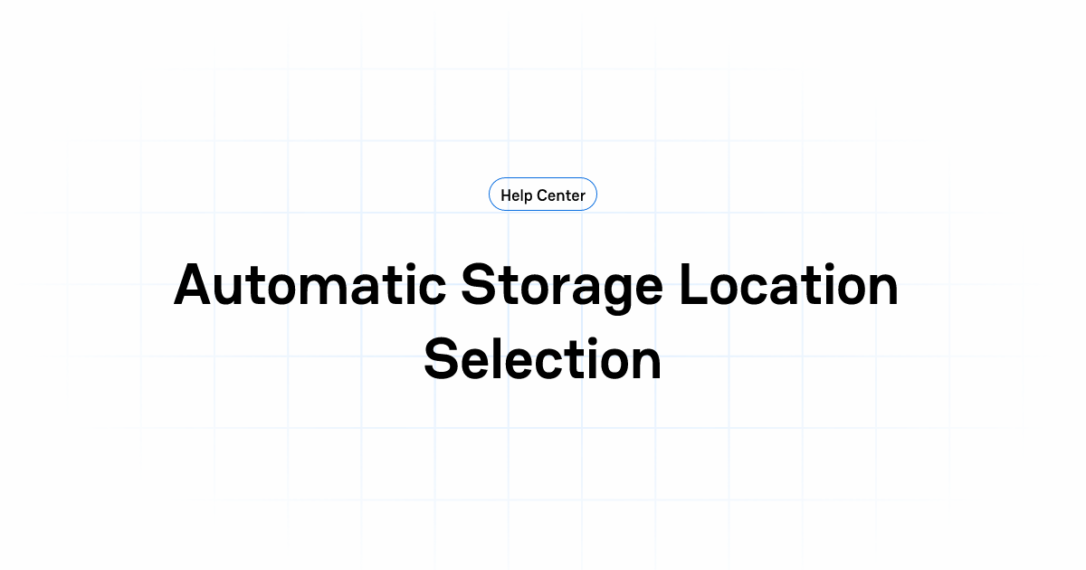 Automatic Storage Location Selection | Controlata Help Center