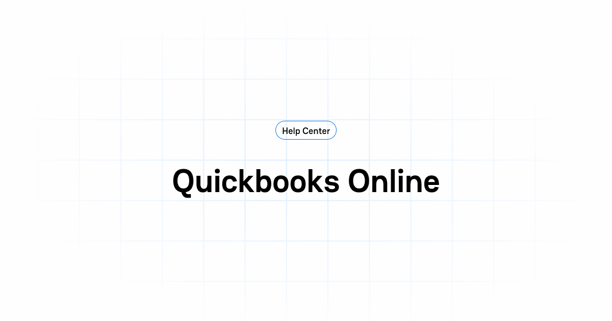 Quickbooks Online | Help Center