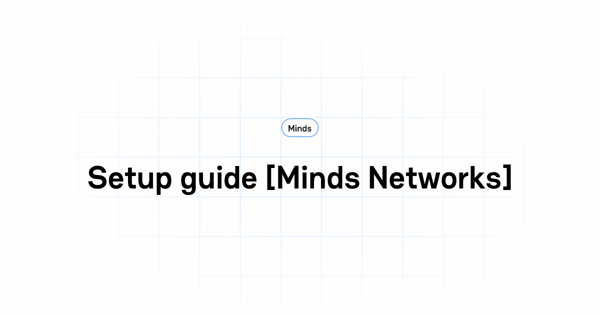 Setup guide [Minds Networks] | Minds