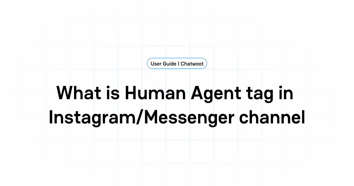 What is Human Agent tag in Instagram/Messenger channel | User Guide ...