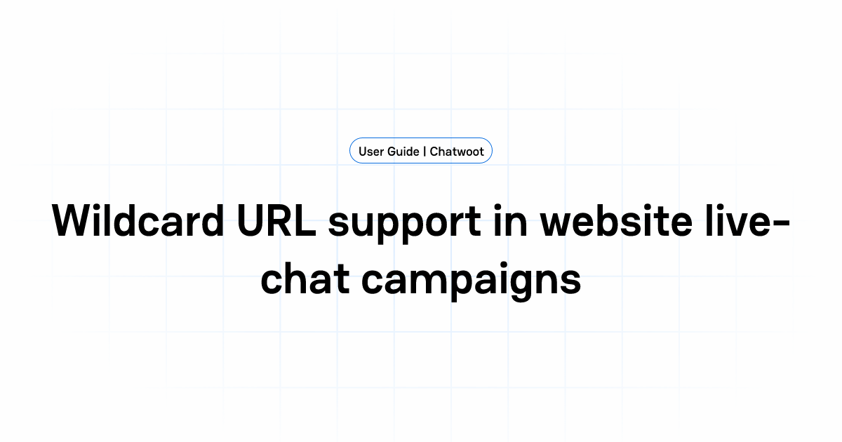 Wildcard URL support in website live-chat campaigns | User Guide | Chatwoot