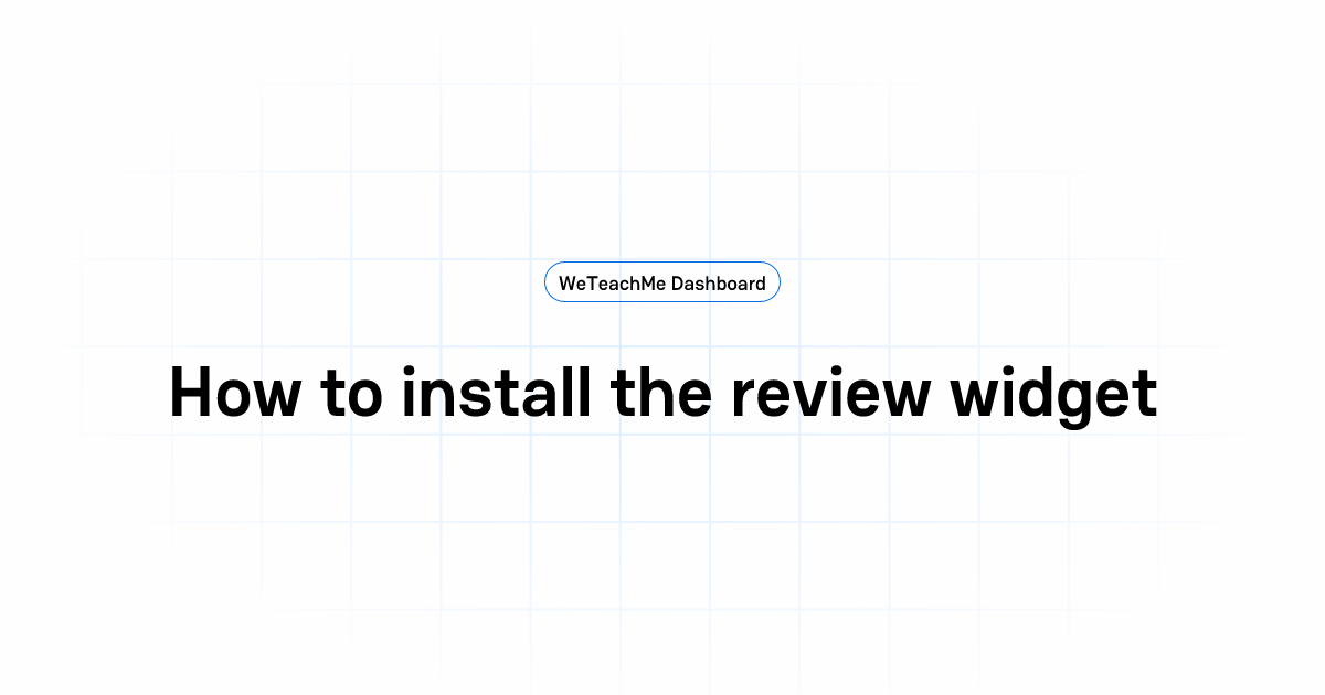 How to install the review widget | Everything you need to manage your ...